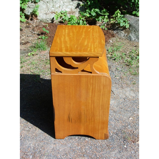 Vintage Walnut Art Deco Waterfall Nightstand End Table Cabinet Stand ...