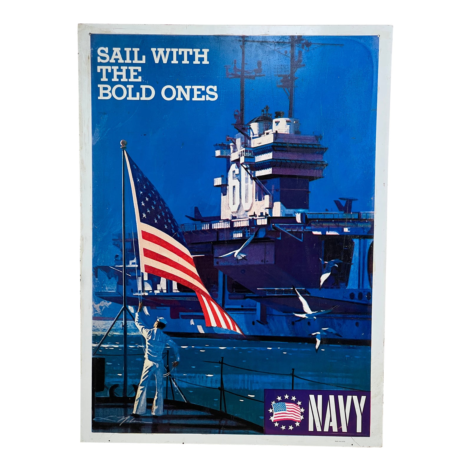 Original Vietnam Era Double Sided u.s. Navy Recruiting Tin Sign by ...