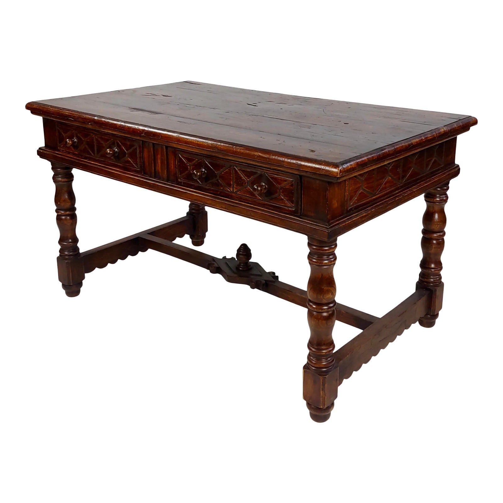 Italian Renaissance Writing Table W/2 Drawers | Chairish
