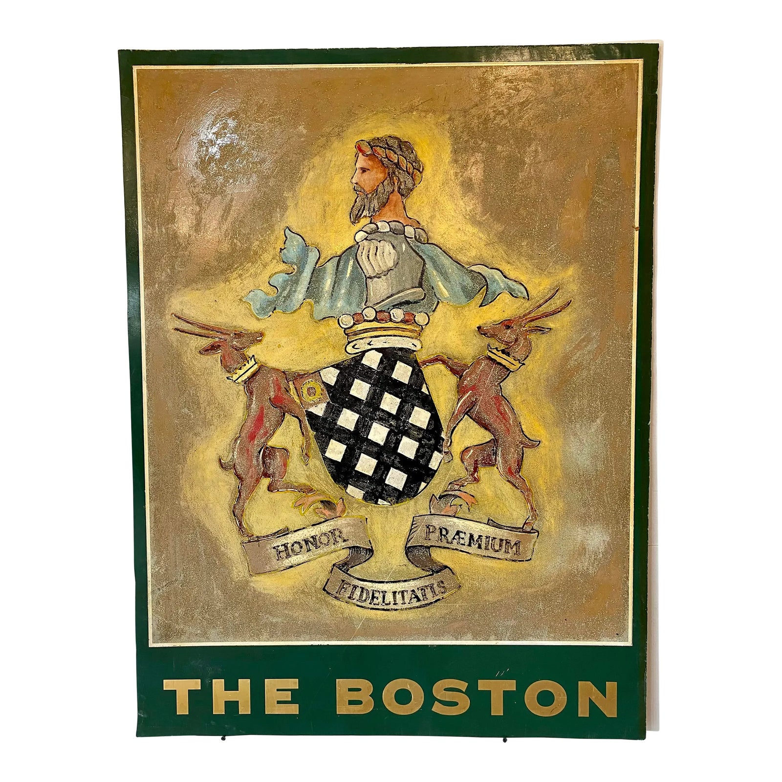 Vintage Original Hand Painted Fiberglass Sign for the Boston Pub in the ...