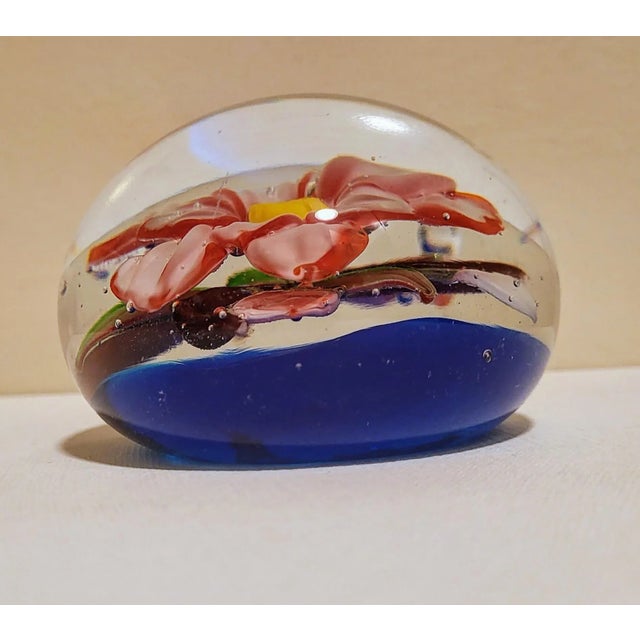 Mid 20th Century Glass Art Paperweight | Chairish