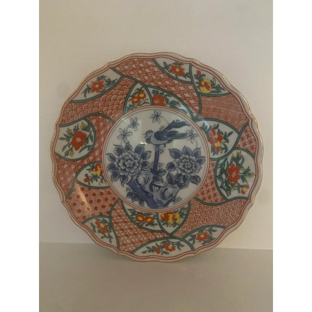 1970s Asian Style Plate With Bluebird From Japan | Chairish