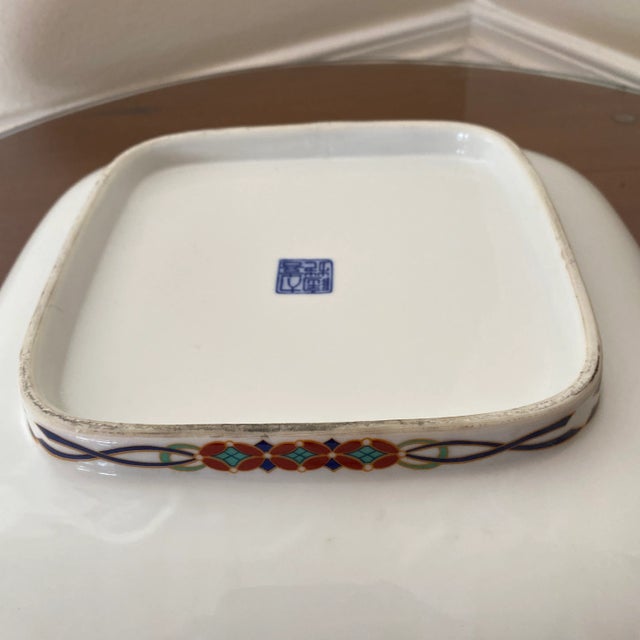 1970s Imari Style Flowers & Birds Design Porcelain Square Platter ...