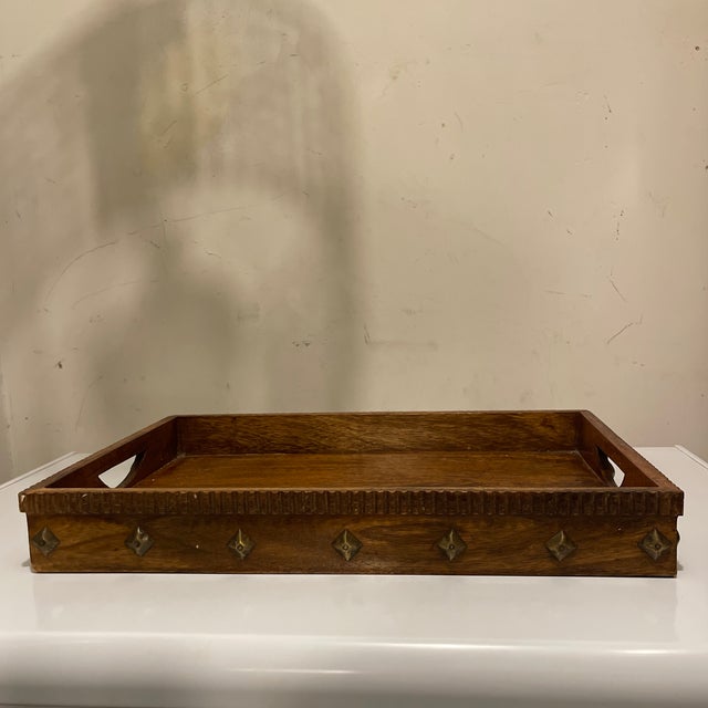 Vintage Mahogany Tray | Chairish