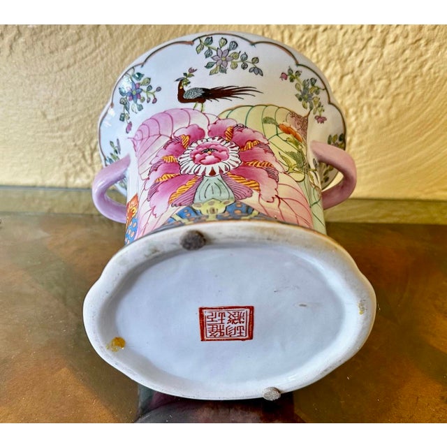 1980s Asian Cachepot Vase in the Style of Mottahedeh | Chairish