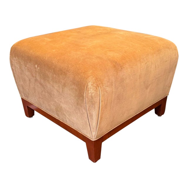 John Charles Custom Microsuede Ottoman | Chairish