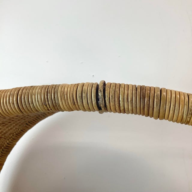 Pair Boho Modern Wicker Arch Top Etageres | Chairish