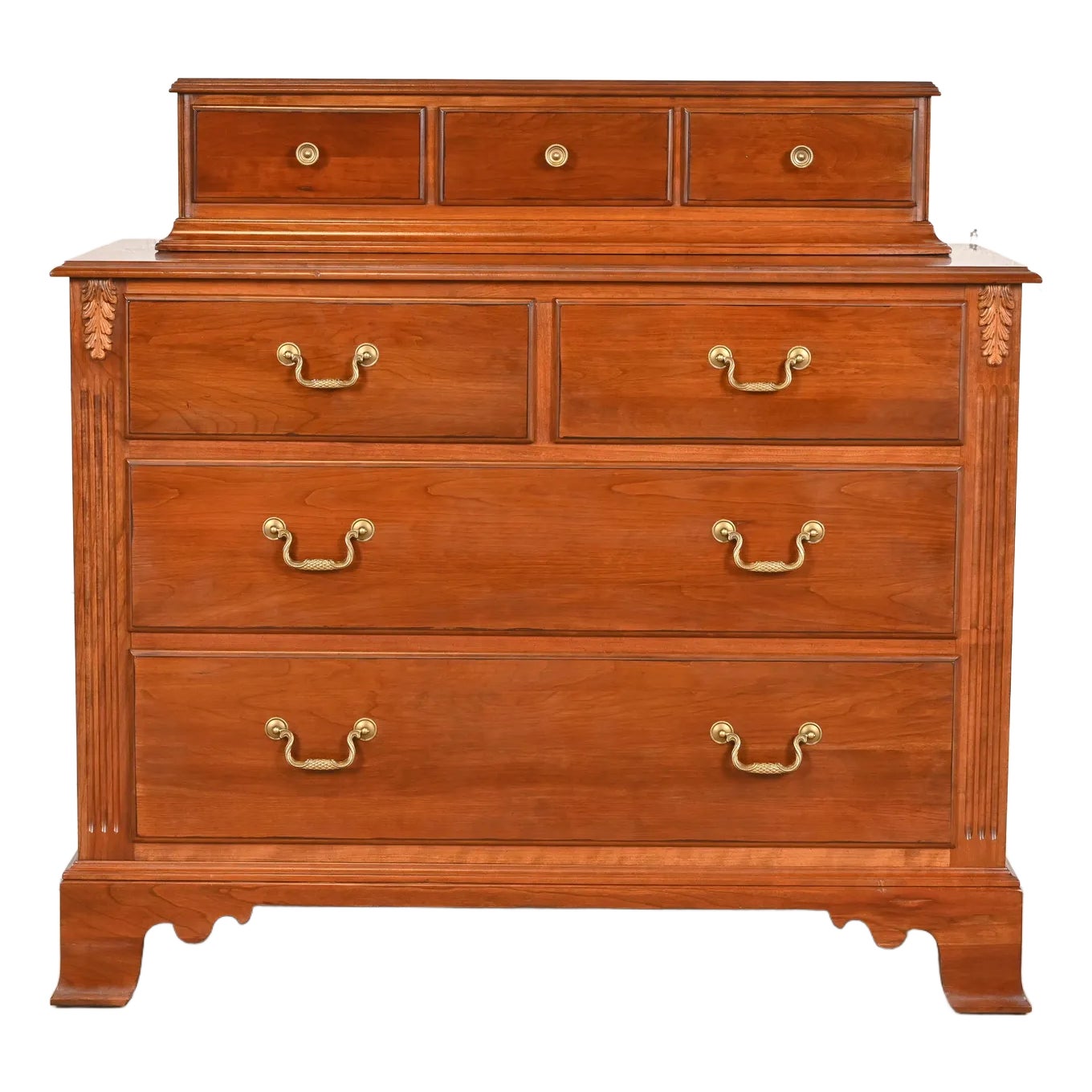 Ethan Allen Georgian Solid Cherry Wood Dresser or Chest of Drawers ...