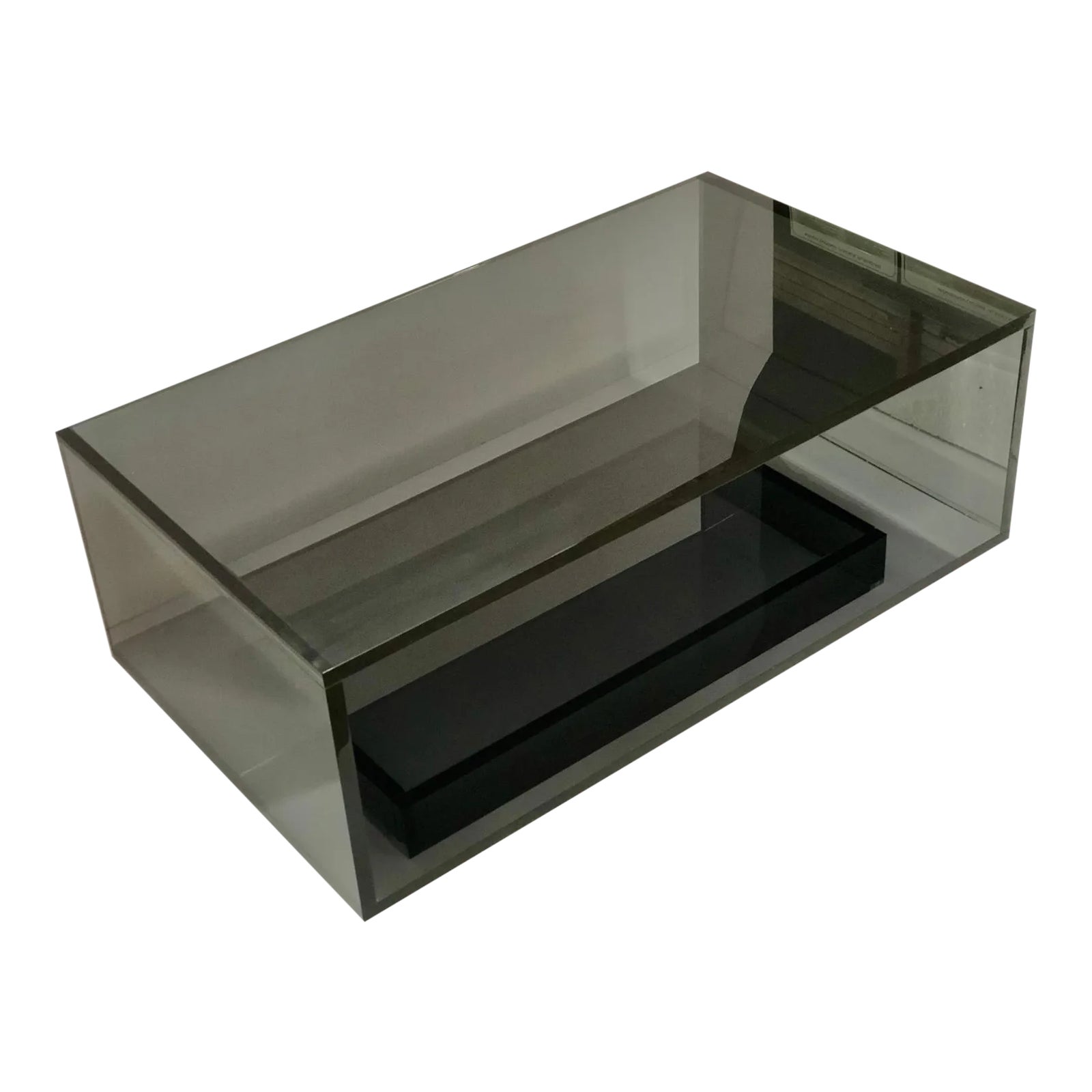 Contemporary Lucite Transparent Black Coffee Table | Chairish