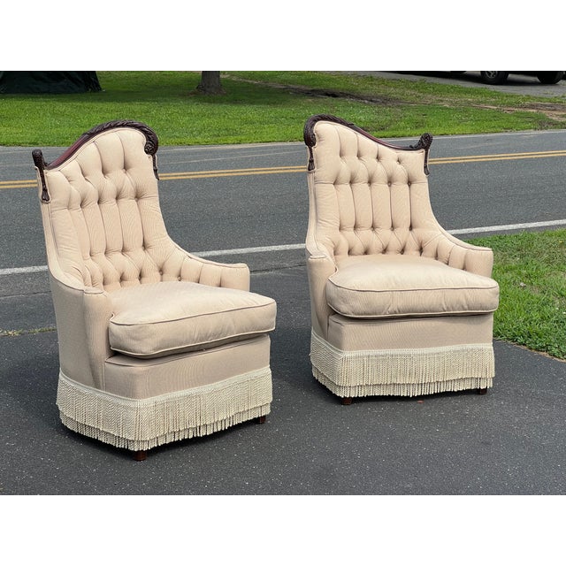 Vintage Matching Pair of Angel Wing Arm Chairs | Chairish