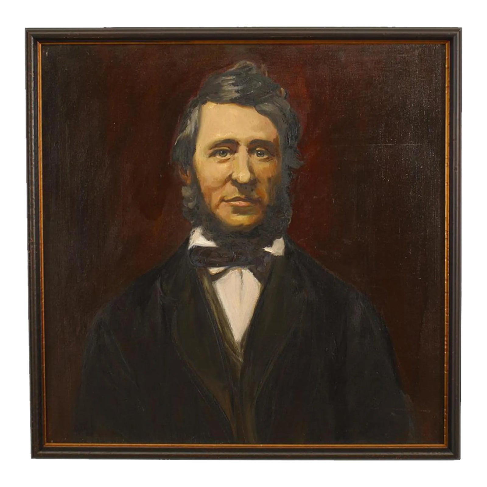 American Victorian Henry David Thoreau Painting | Chairish