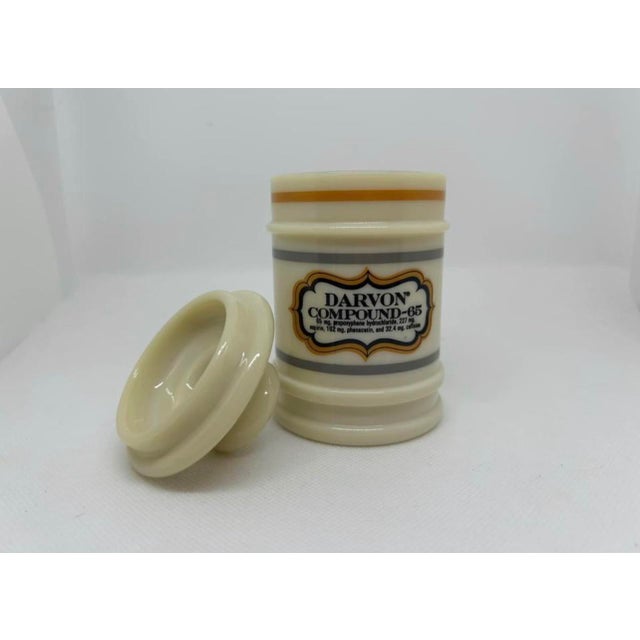 1930s Apothecary Jar With Lid Labeled Darvon Compound 65 | Chairish