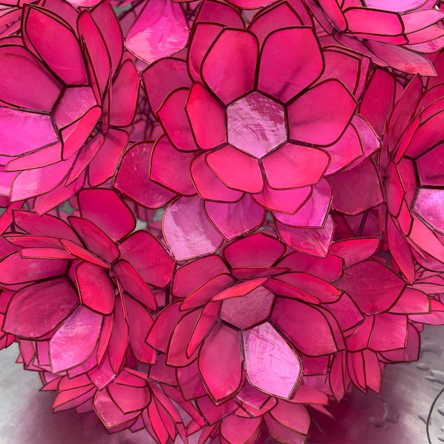 Worlds Away Venus Pink Lotus Capiz Shell Pendant Light Chandelier ...