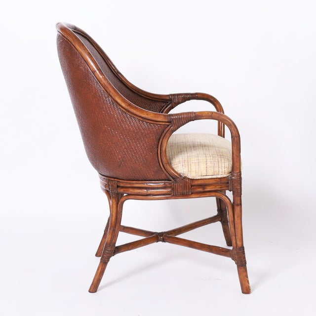 Pair of Vintage British Colonial Style Arm Chairs | Chairish