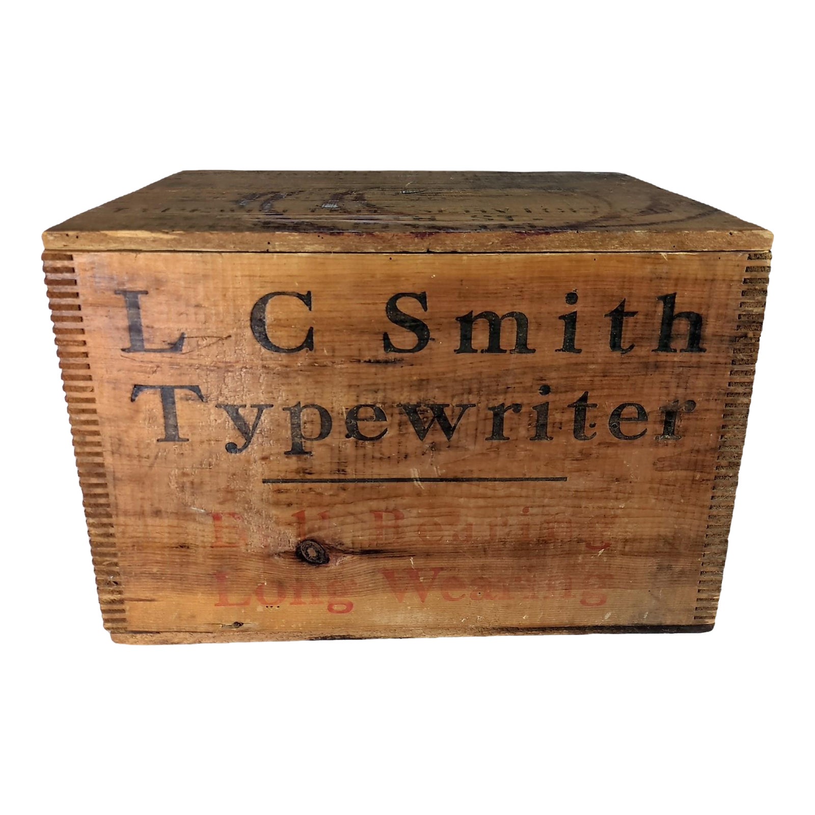 Early 20th Century Rustic Wooden Typewriter Shipping Crate With Lid L C ...