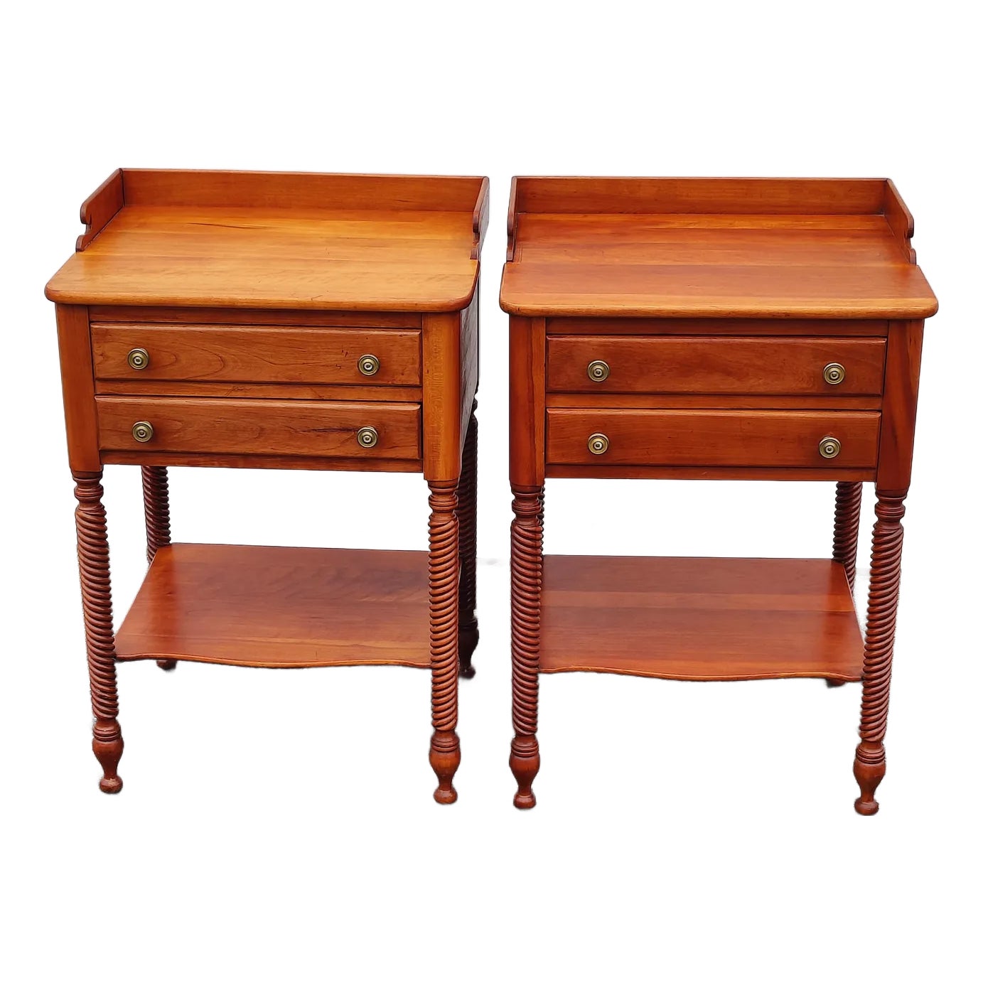 Vintage 1950s Willett Colonial House Solid Cherry Bedside Tables (Pair ...