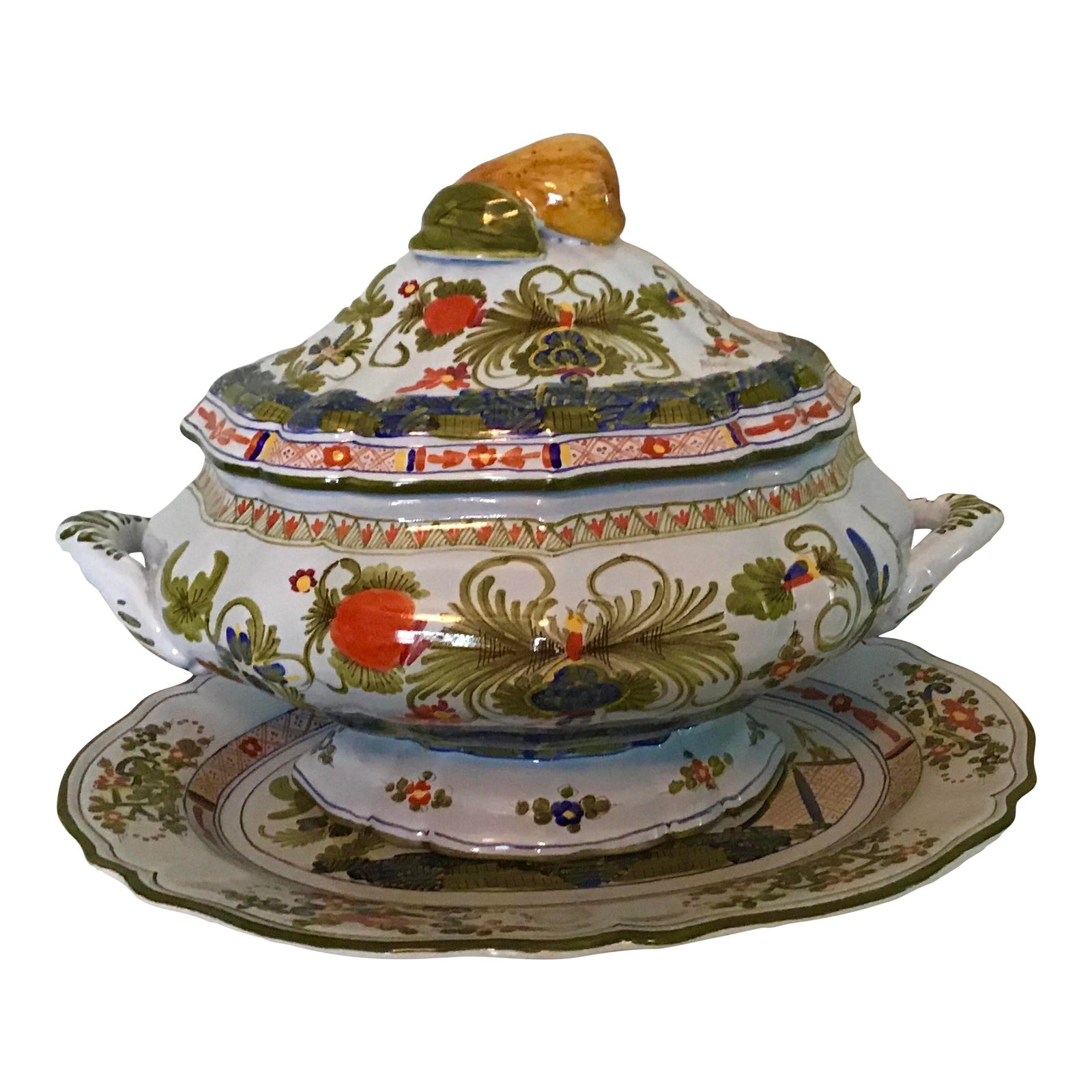 1980s Hand Decorated and Signed B Brolli for Biordi Italy Blue ...