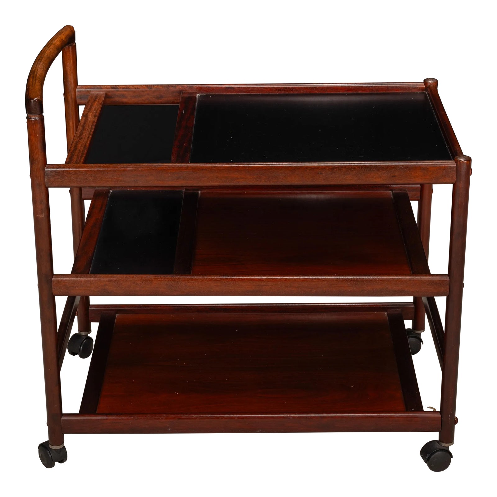 1970s Danish Rosewood Auto Trolley Bar Cart by Johannes Andersen for ...