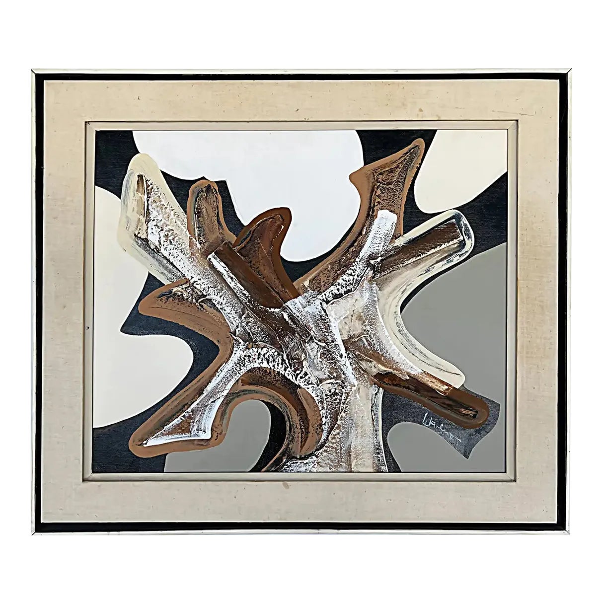 Vintage Frank Walcutt Mixed Media Abstract Painting, 1970s | Chairish