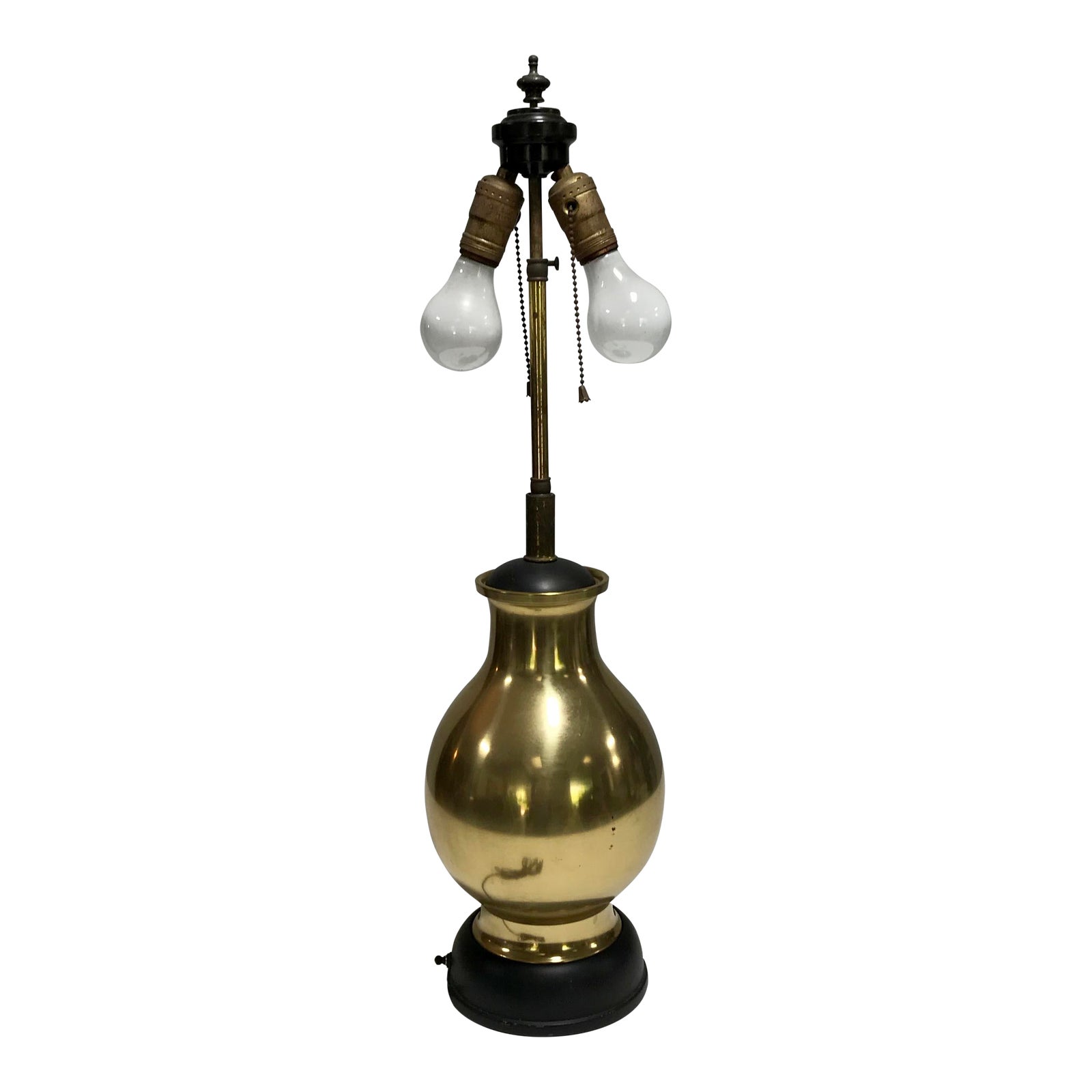 Traditional Brass Two-Bulb Table Lamp | Chairish
