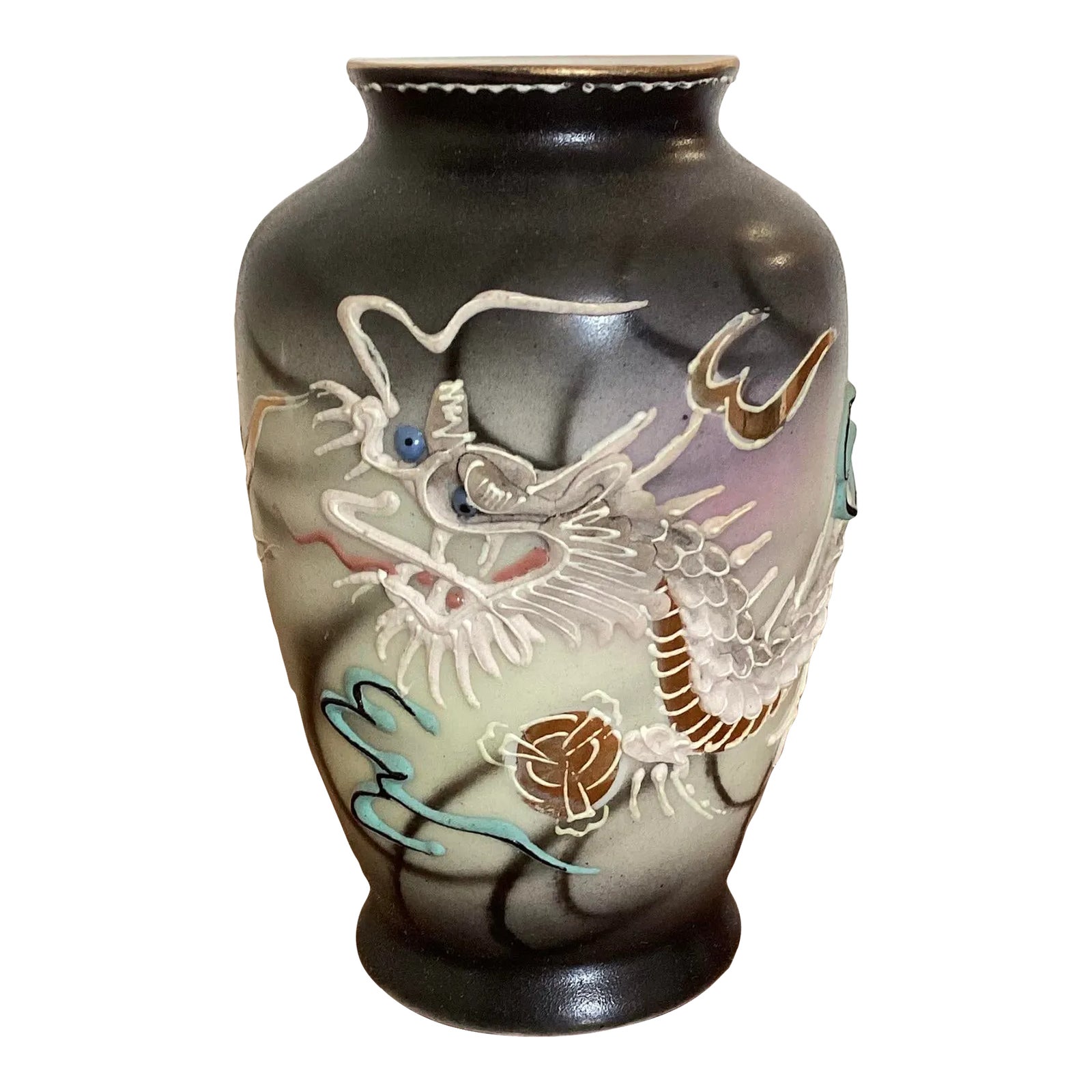 1940s Japanese Porcelain Moriage Dragonware Vase Dragon | Chairish