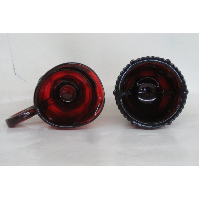 Avon Cape Cod Collection Ruby Red Glass Sugar and Creamer a Set 4205b ...