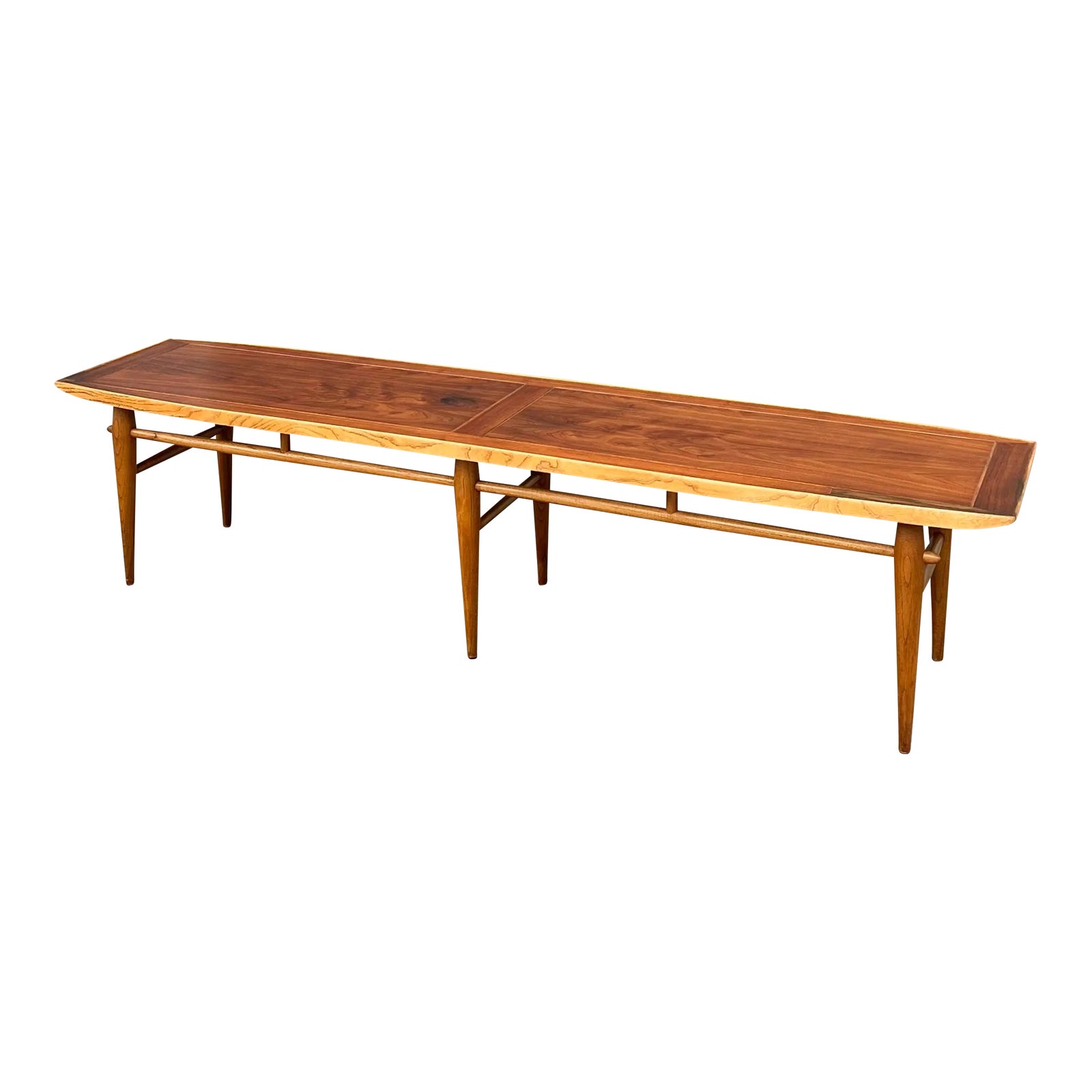 Mid 20th Century Extra Long Two-Toned Tapered Rectangular Coffee Table ...