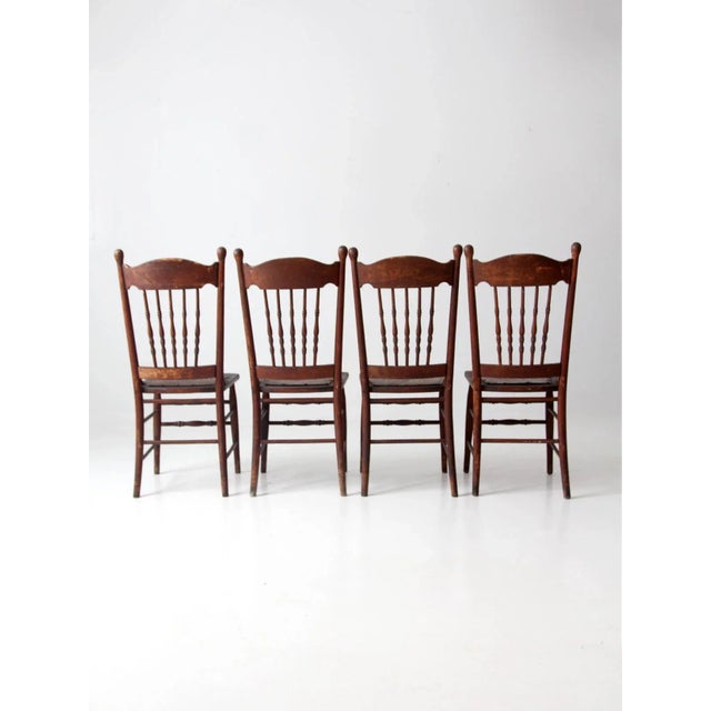 Antique Pressed Back Chairs Set of 4 | Chairish