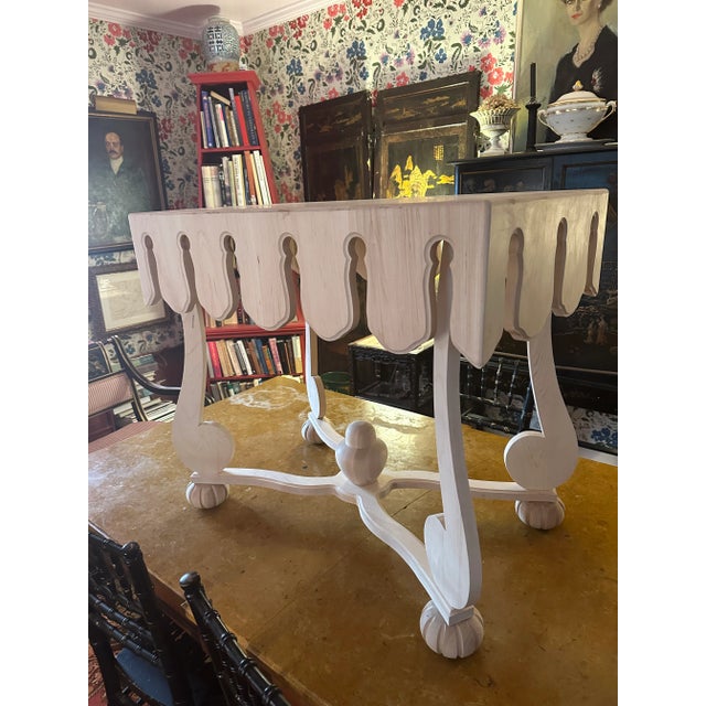 Scalloped Duchess of Windsor Gothic Jansen Style Hall or Tea Table ...