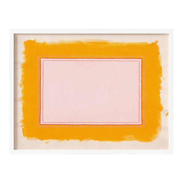 Abstract Marigold Yellow & Pink Color Field Art Print, 24 X 30, White ...
