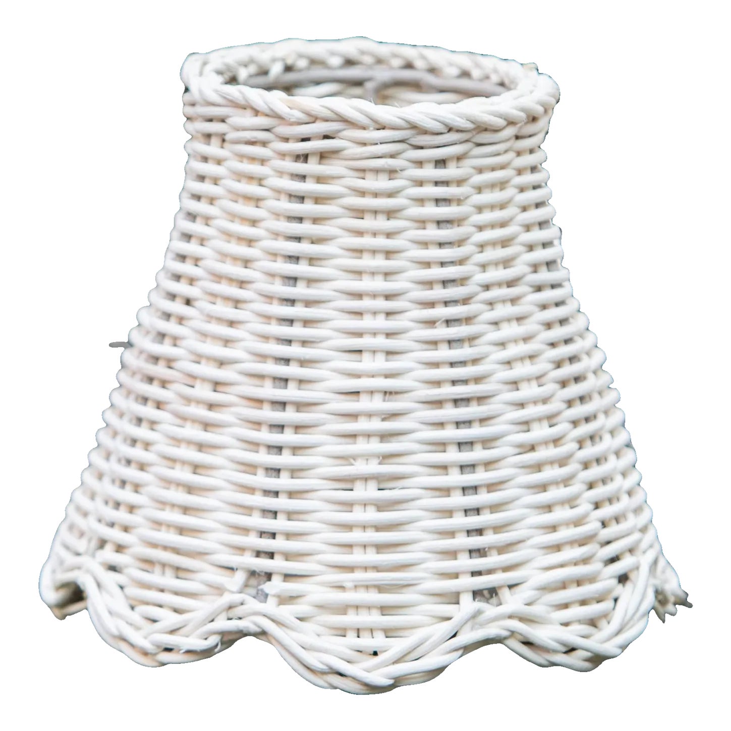 Petite Scalloped Lamp Shade in Rattan | Chairish