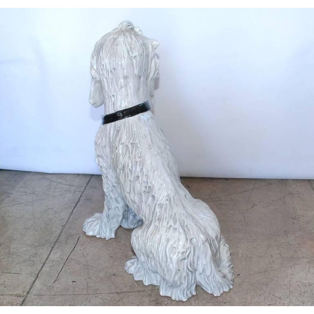 Large Vintage Italian Ceramic Dog Sculpture | Chairish