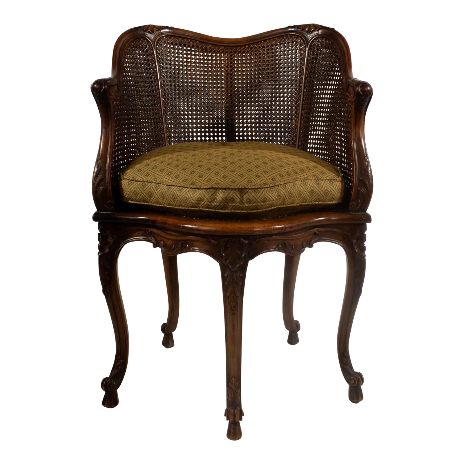 Antique French Regency Double Cane Walnut Chair | Chairish