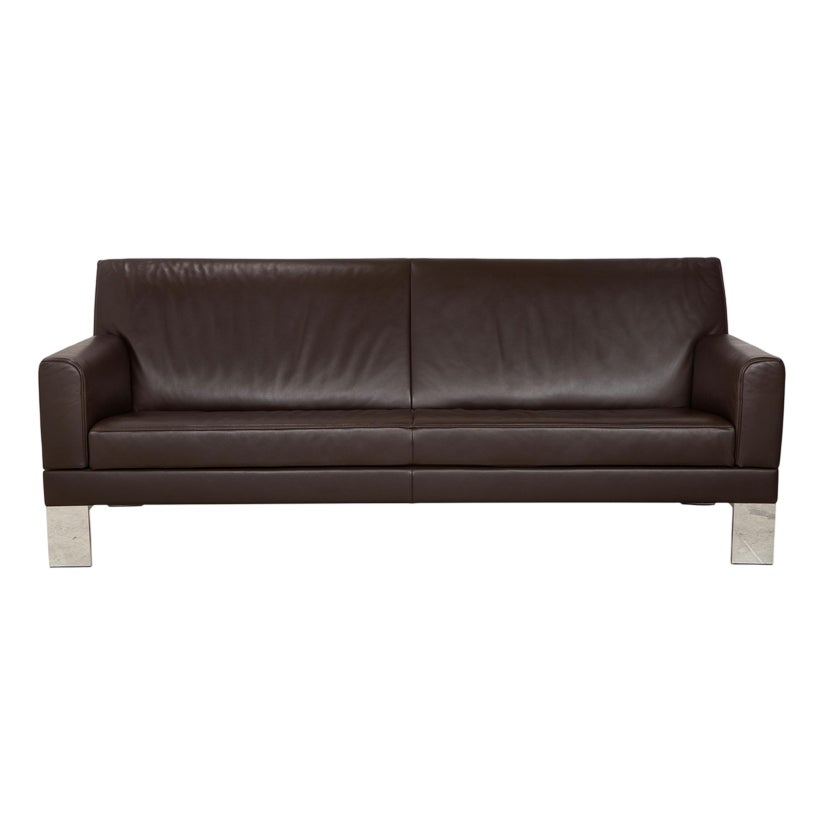 Glove JR-8900 3-Seater Sofa in Leather and Chrome from Jori | Chairish