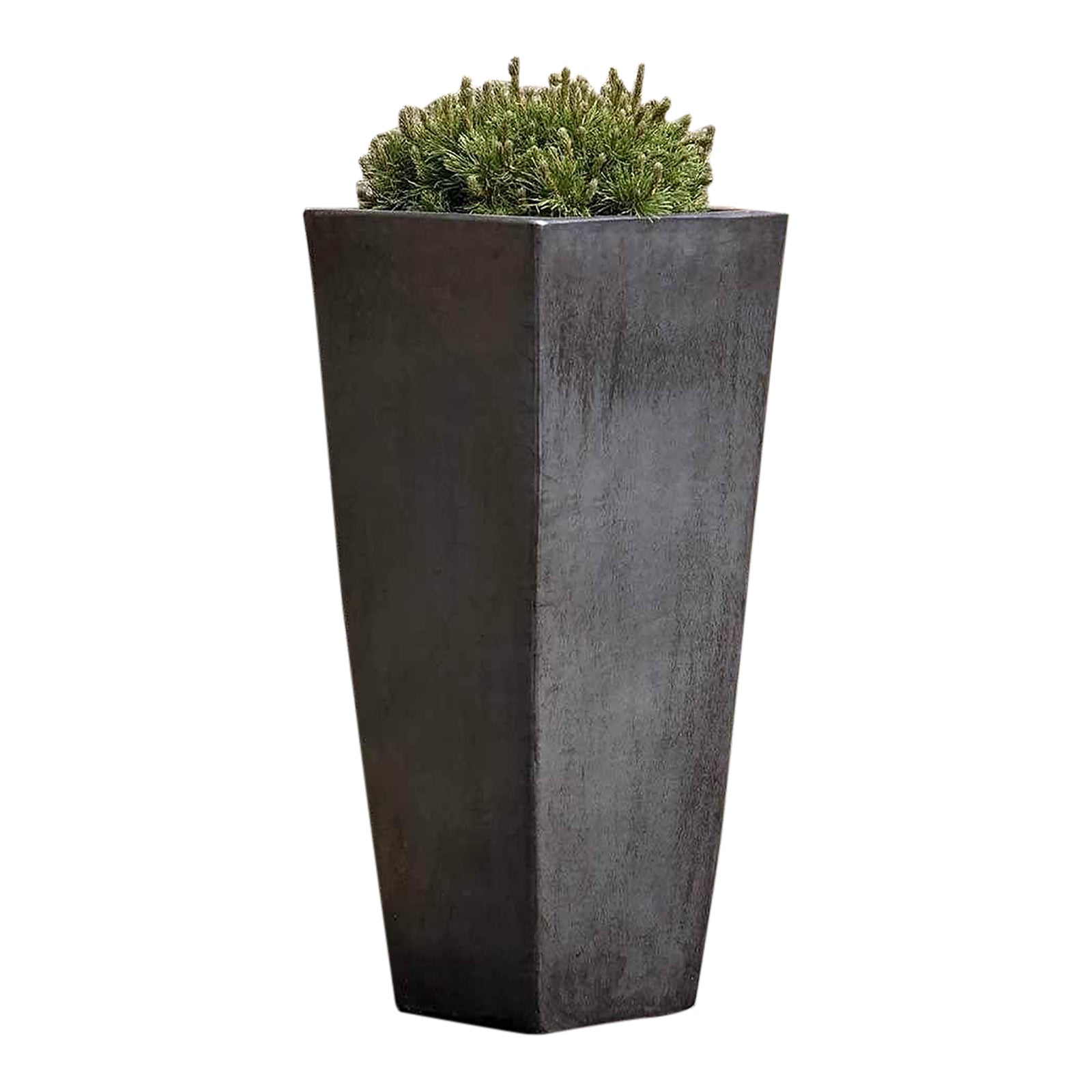 Faro Tall Square Planter - Graphite Gray Terra Cotta Planters | Chairish
