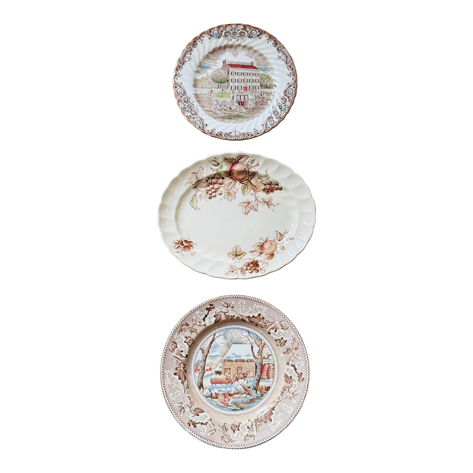 Vintage Johnson Brothers Plates and Platter- Set of 3 | Chairish
