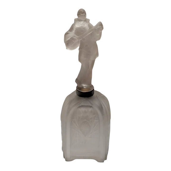 1920s Art Deco Frosted Glass Jester Figurine Lamp | Chairish