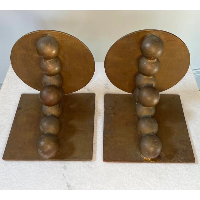 1960s Bronze Geometric Abstract Bookends- a Pair | Chairish