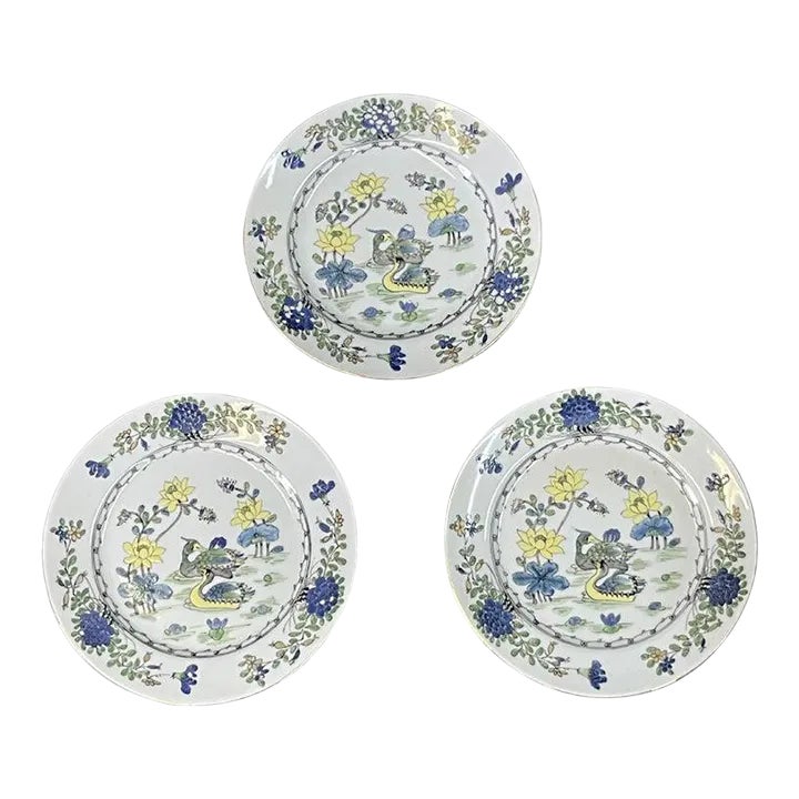 Set of Three Cantonware Duck Plates | Chairish