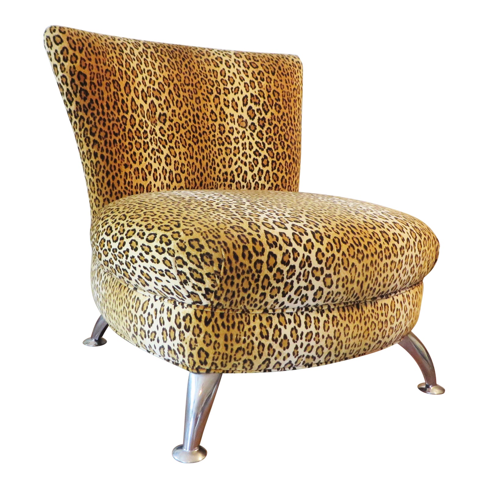 2000s Animal Print Upholstered Designer Accent Lounge Chair by Carter ...