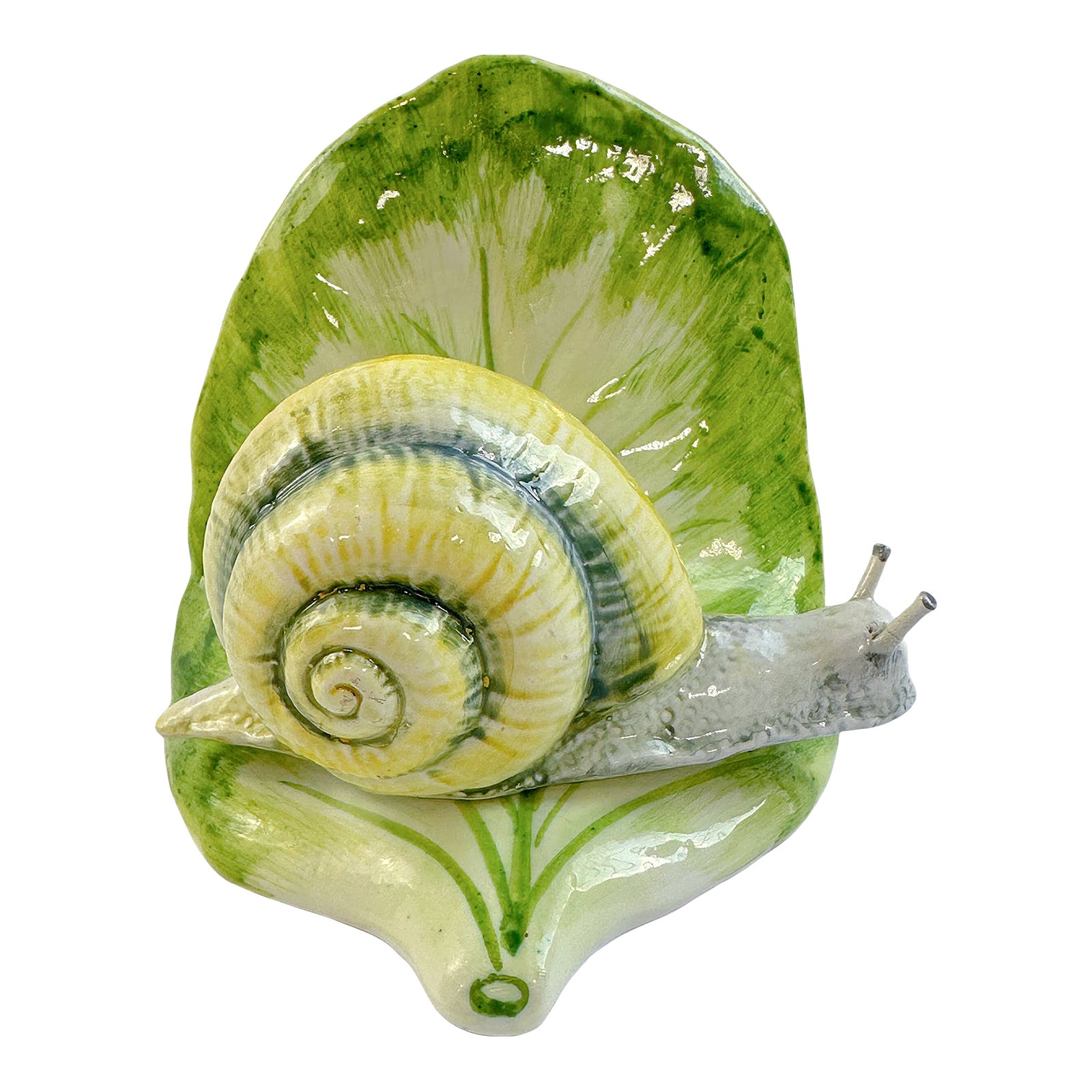 1960's Italian Majolica Meiselman Imports Snail & Cabbage Figurine ...
