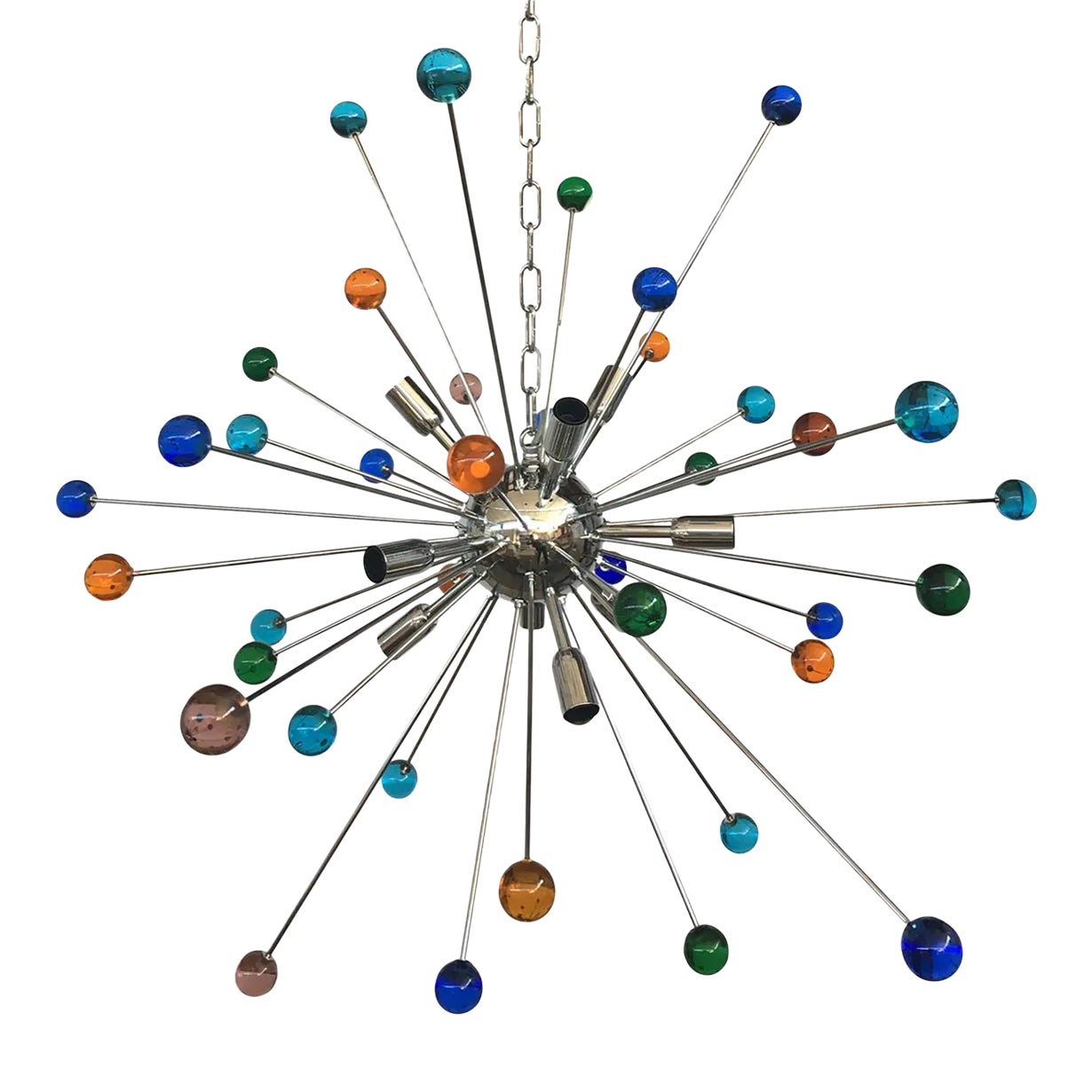 Contemporary Multicolour “Star” Murano Glass Sputnik Chandelier | Chairish
