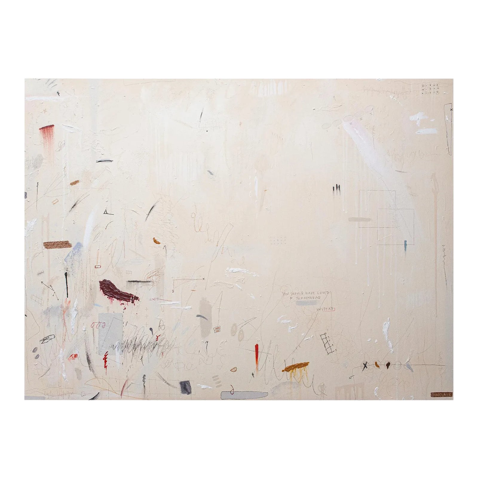 Large Original Beige Abstract Painting by Margot Sinclair | Chairish