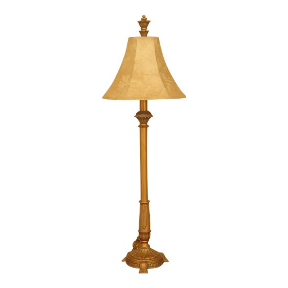 Gold Decorative Table Top Lamp & Shade | Chairish