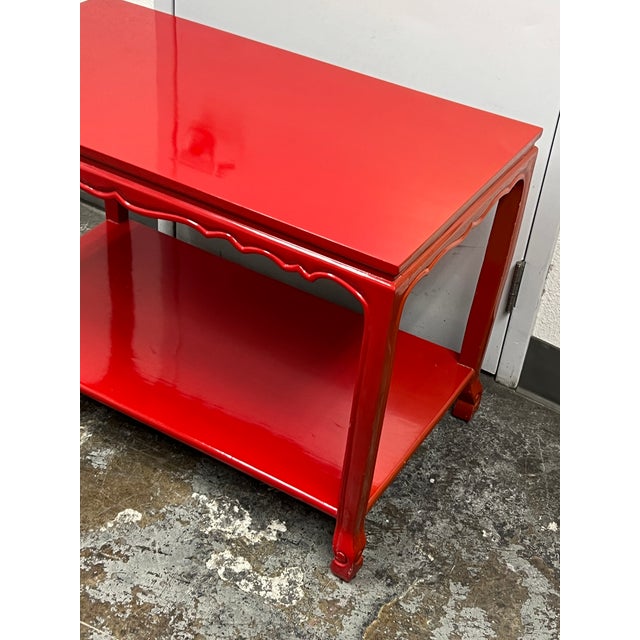 Vintage Traditional Red Lacquered Console | Chairish