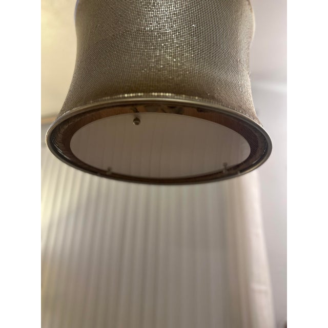 Contemporary Metal Mesh Drum Pendant Light | Chairish
