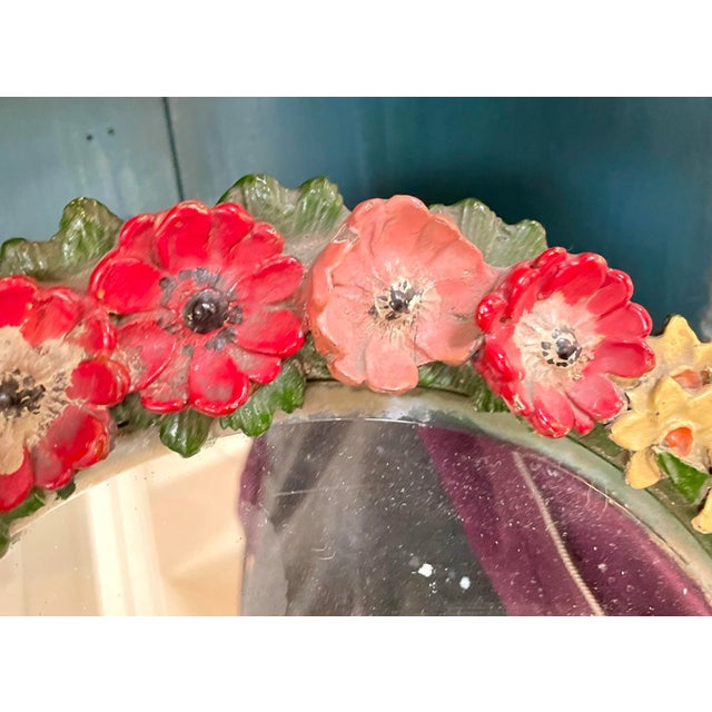 1920s Art Deco English Barbola Dressing Mirror | Chairish