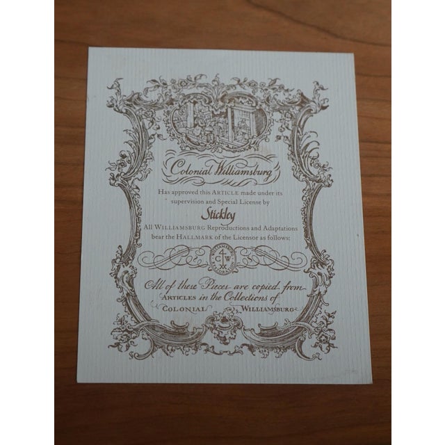 Stickley Colonial Williamsburg Cw 190 Mahogany High Chest | Chairish