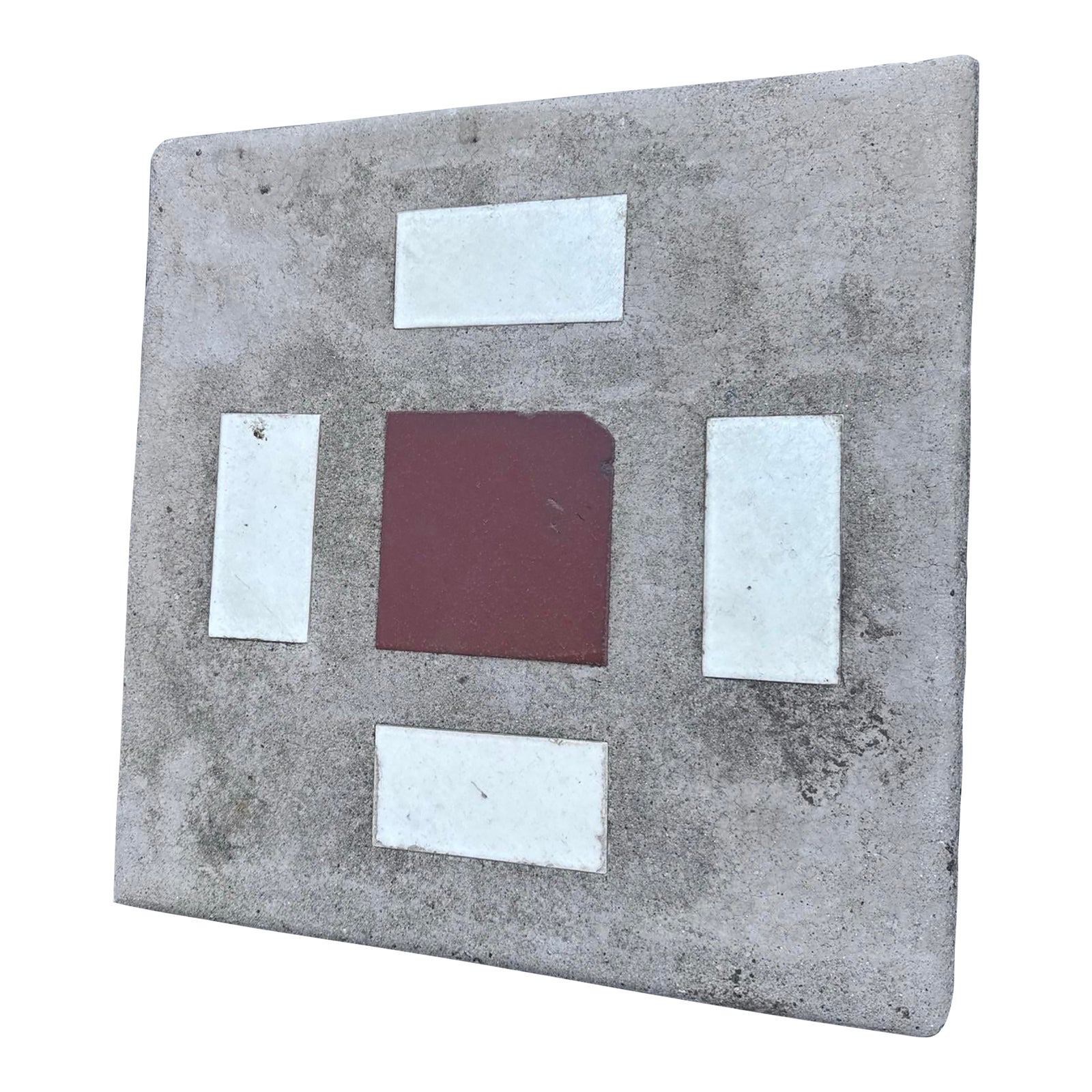 Vintage Hillside-Style Concrete Paver With Inlaid Tile – “Rust Square ...
