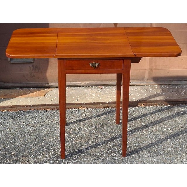 Mid 20th Century American Federal Style Solid Cherry Single Drawer Drop ...